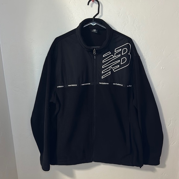 New Balance | Jackets & Coats | New Balance Blackwhite Fleece Zip Up ...